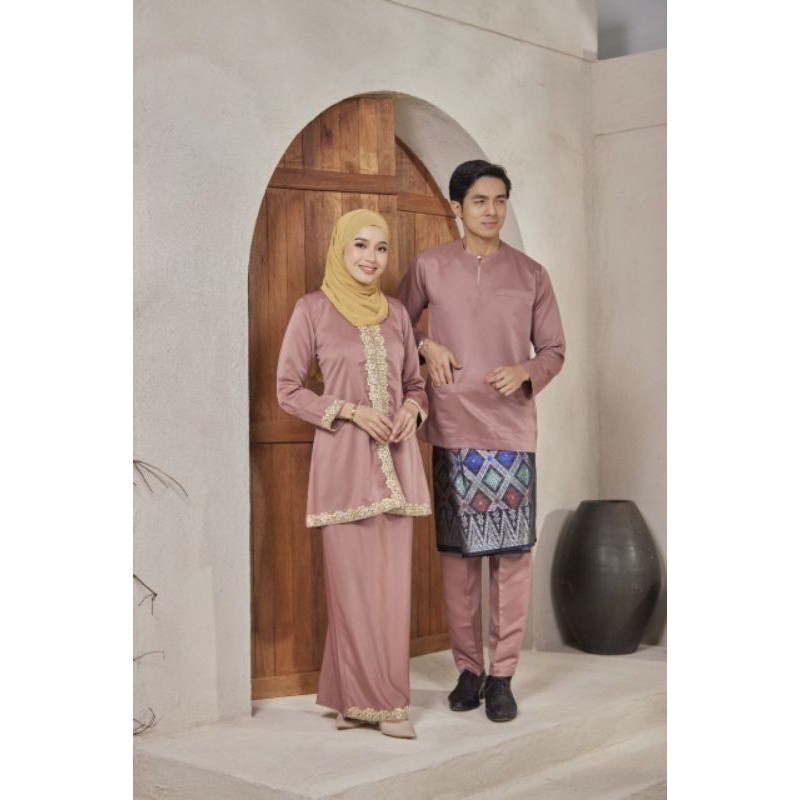 BAJU KEBAYA MODEN KURUNG ROSE GOLD BAJU MELAYU CEKAK MUSANG SEDONDON ...