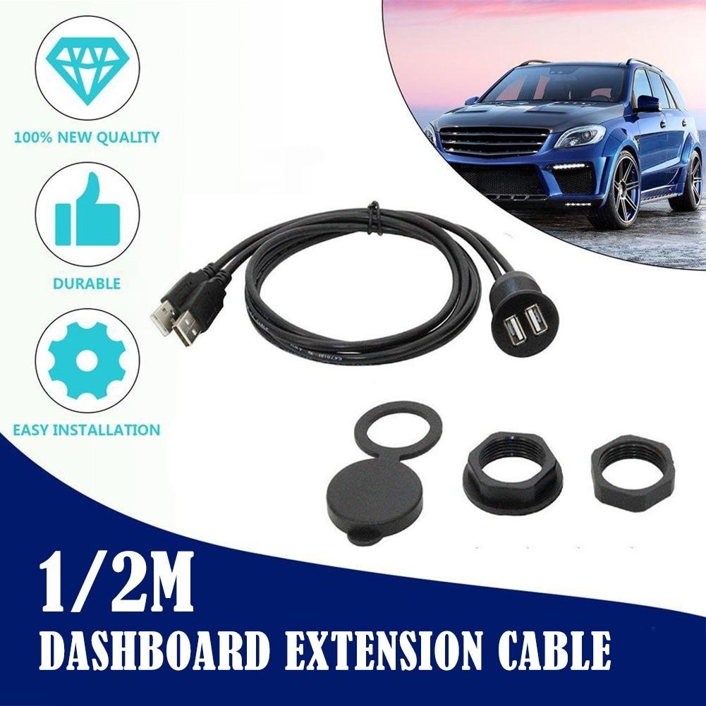 USB 3.0 Panel Flush Mount Extension Cable Dual Port Car USB Socket ...