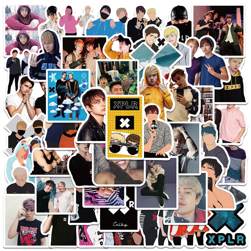 50 Sheets Popular Twitter Influencer Sam and Colby Graffiti Stickers ...