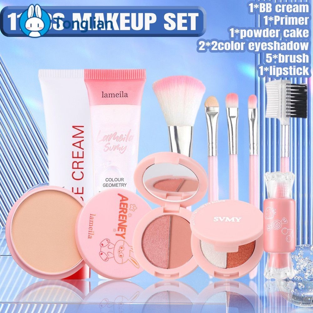 11pcs Full Face Makeup Set Foundation Makeup Primer Powder Cake Eye ...
