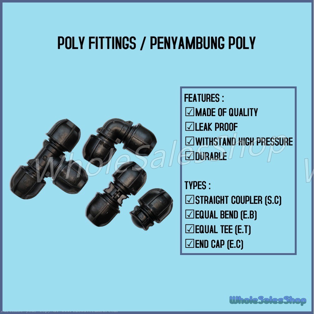 20MM - 25MM POLY FITTINGS PENYAMBUNG POLY [STRAIGHT COUPLER / EQUAL ...