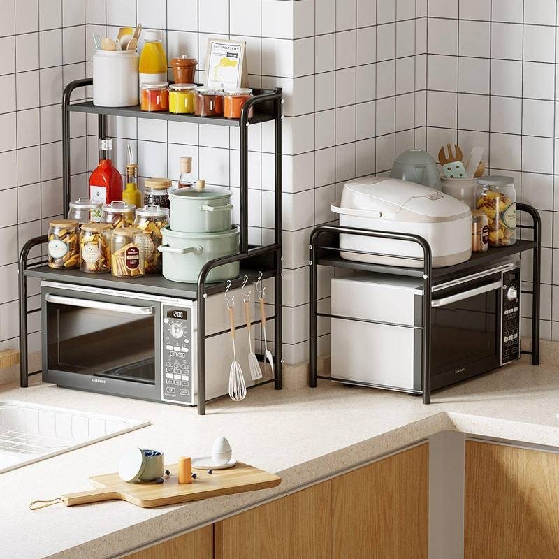 Kitchen Shelves, Countertops, Double-layer Microwave Shelves, Seasoning ...