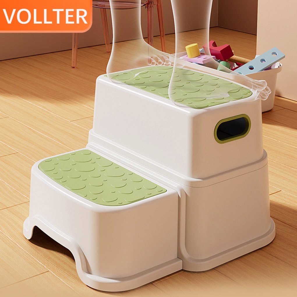 PP Compact Two-tier Step Stool Detachable And Storable Items ...
