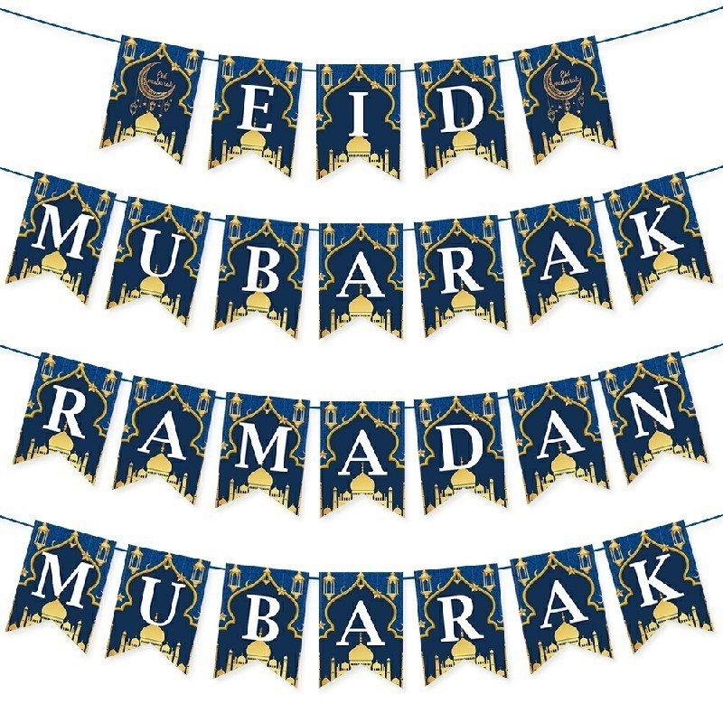 RAMADAN MUBARAK Decoration Banner Hari Raya Party Backdrops Decoration ...