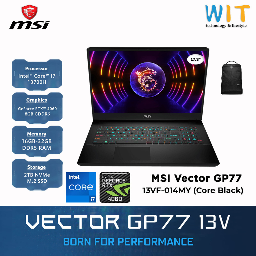 MSI Vector GP77 13VF-014 /Intel Core i7-13700H /16GB-32GB RAM /2TB SSD ...
