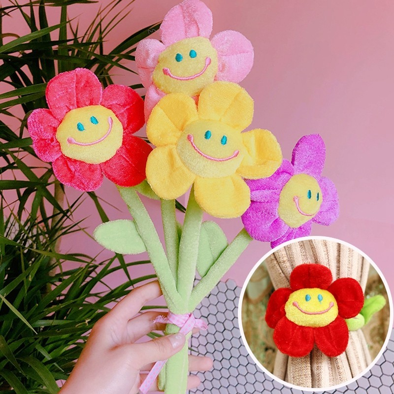 Ins Plush Sunflower Candy Color Cartoon Flower Bouquet Creative Diy ...