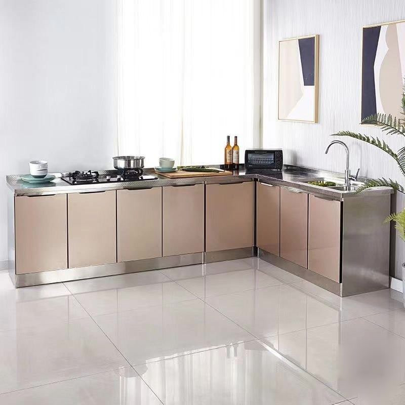 Stainless Steel Kitchen Cabinet Set Sink Stove Meja Sinki Storage ...