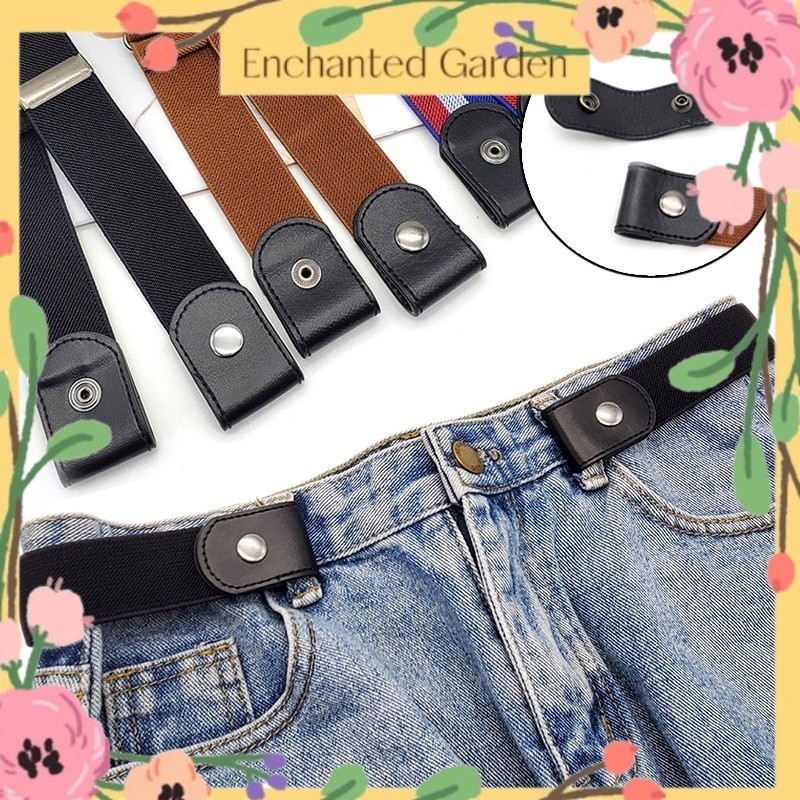 [OOTD] Snap Closure Waist Belt Unisex Jeans Pants Dresses Invisible ...