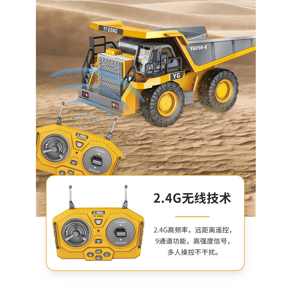 Remote control toy simulation garbage truck mining truck 9-way alloy ...