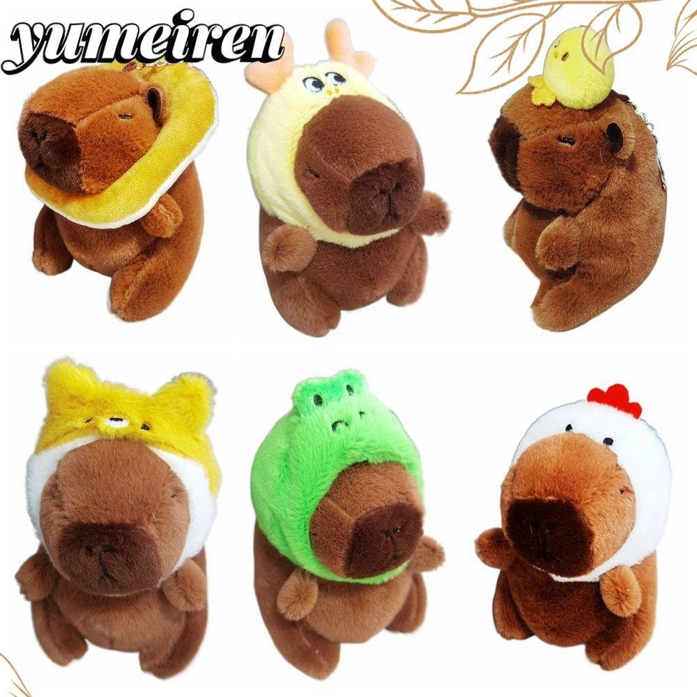 YUMEIREN Plush Capybara Keychain, Cute Toy Multicolor Simulation ...