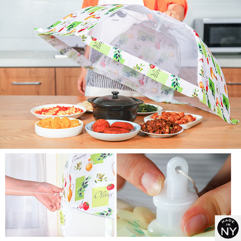 NY Foldable Table Food Cover Umbrella Style Anti Fly Mosquito Meal Cover Table Mesh Food Covers ...