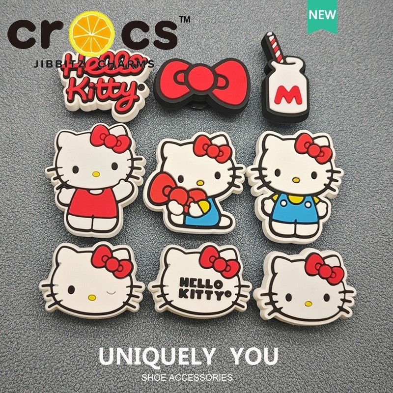 Hello kitty jibbitz cross charm Shoes Accessories Cute Red Cartoon KT ...