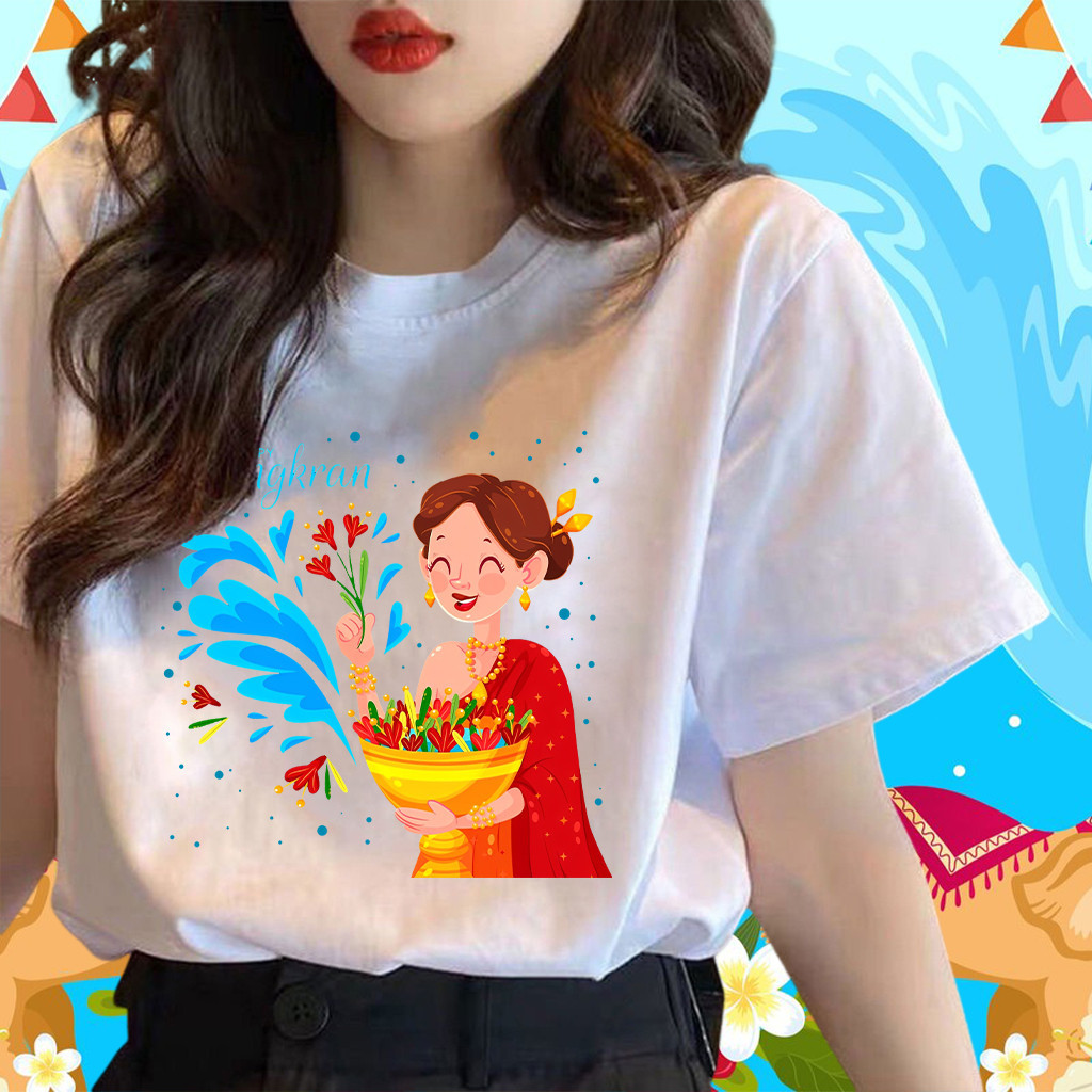 New SONGKRAN Festival T-shirt Cotton 1 Fabric Can Be Worn By Both Men ...