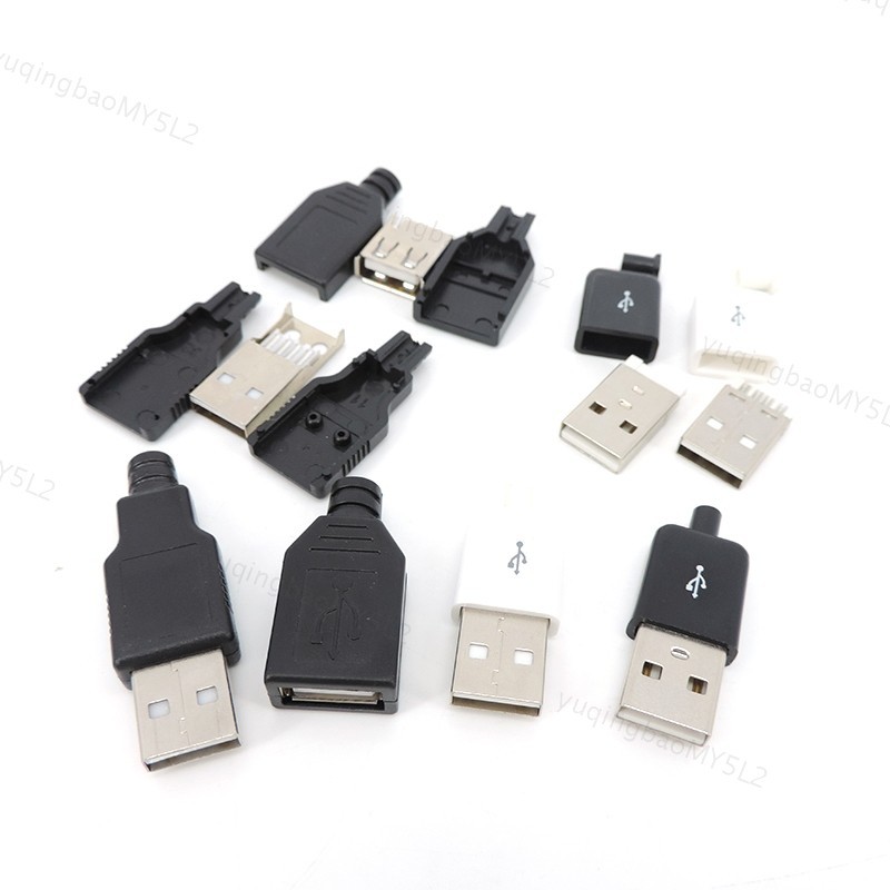 Black white USB type 2.0 A Male female Assembly Adapter Connector ...