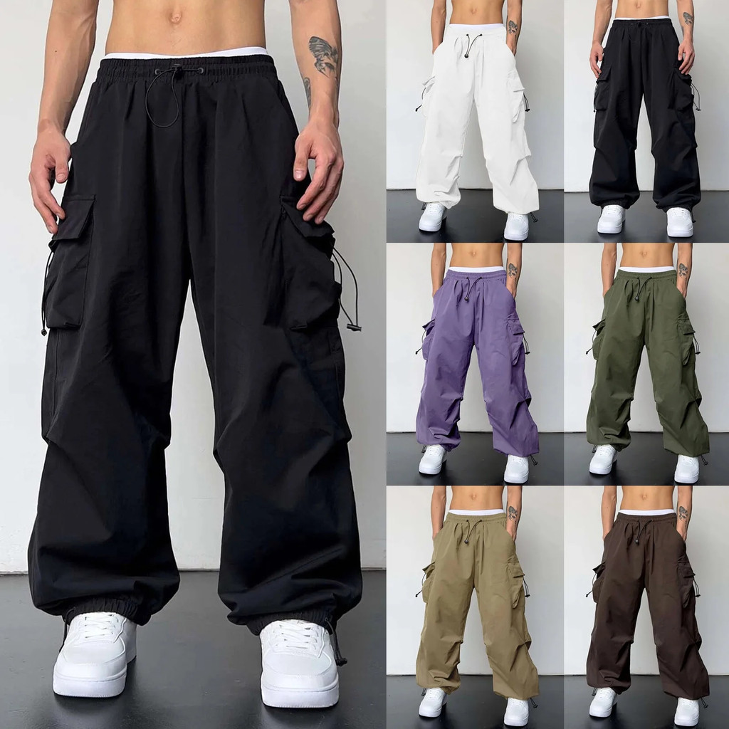 Summer Men Y2k Hip Hop Cargo Pants Vintage Wide Leg Jaggers Baggy ...