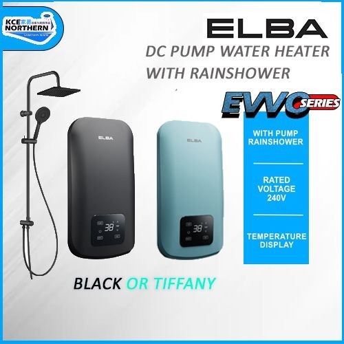 ELBA Instant Water Heater DC Pump 5-Shower Mode Shower Head EVVO SERIES ...