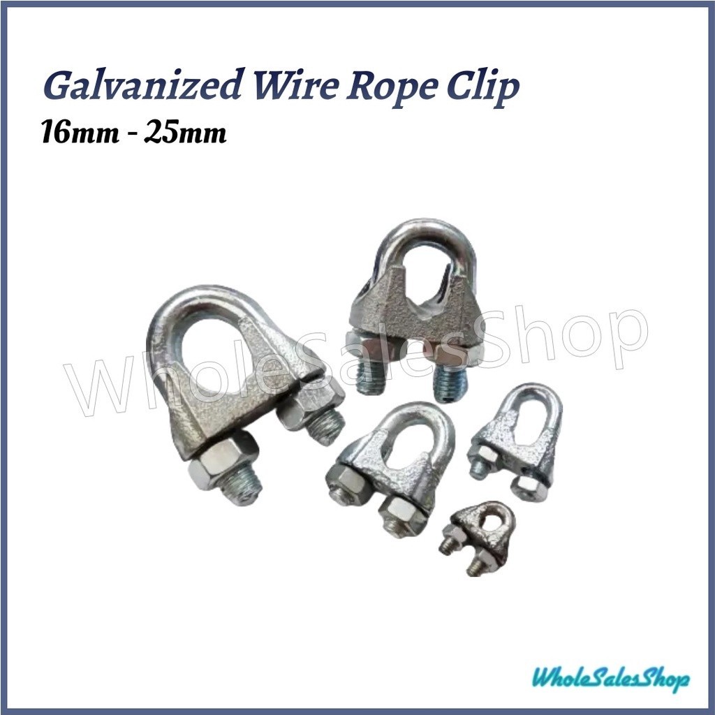 5/8" (16MM) - 1" (25MM) Galvanized Wire Rope Clip U-Bolt Clamp Clip For ...