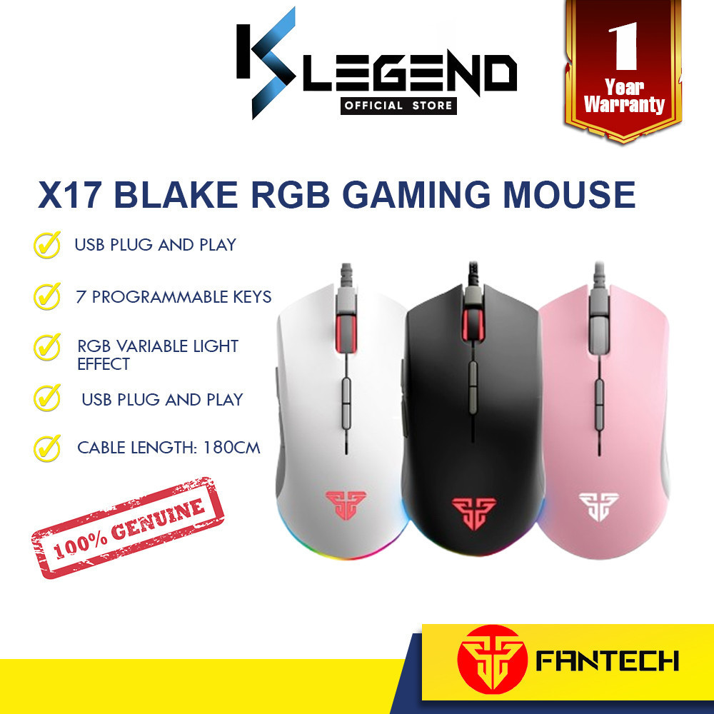 FANTECH X17 BLAKE Professional Wired Gaming Mouse Adjustable 10000 DPI ...