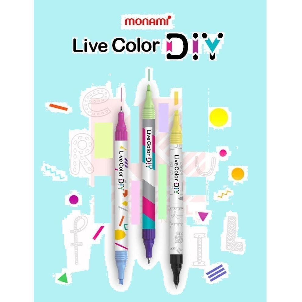 Monami Live Color DIY Fiber Tip Pen Bullet or Chisel Point | Shopee ...