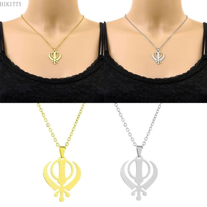 HIK Sikh Culture Symbol Necklace Stainless Steel Clavicle Chain ...