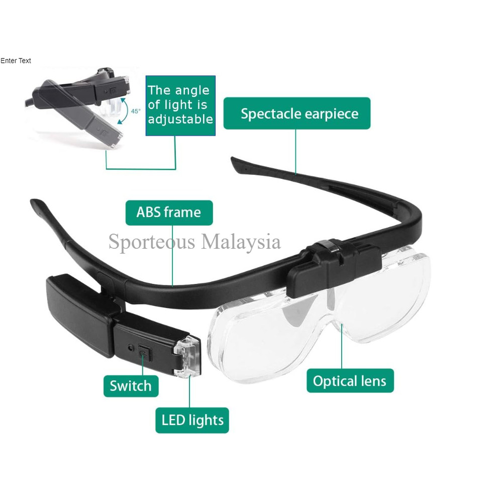 (Ready Stock) LED Spectacle Magnifying With 3 Replacement Lenses 1.5X ...