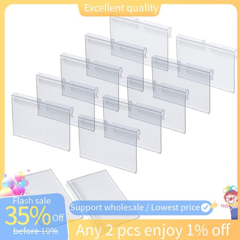 100Pcs Clear Plastic Label Holders for Wire Shelf Retail Price Label ...
