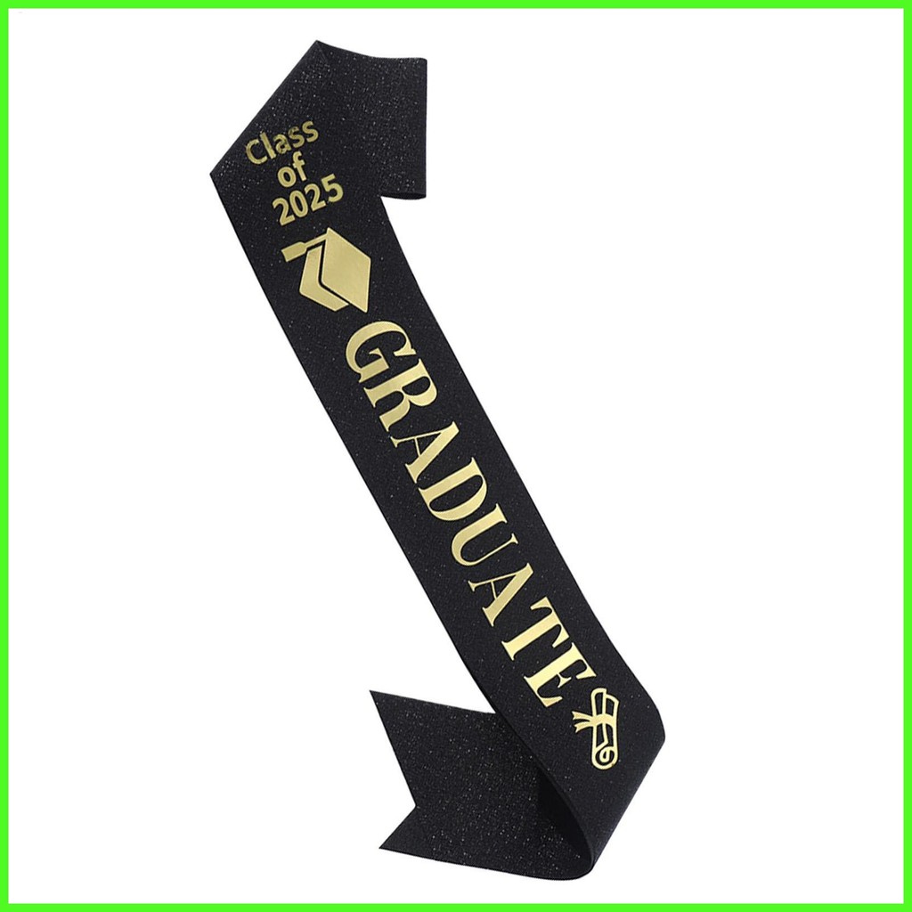 Senior Sash 2025 Graduation Gold Glitter Letter Stole Shoulder Strap ...