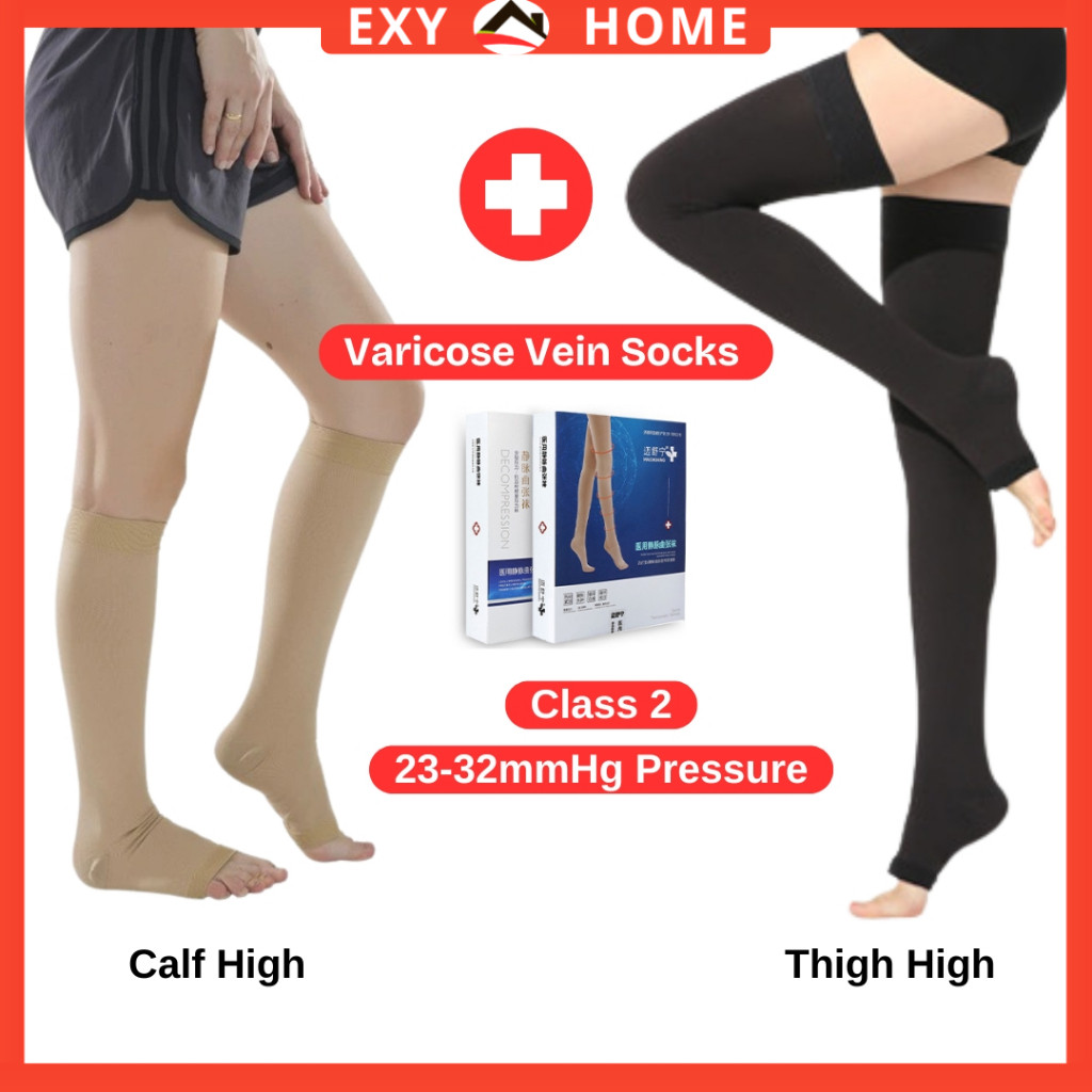 1 Pair Medical Compression Socks Varicose Veins Class 2 Elastic Anti ...
