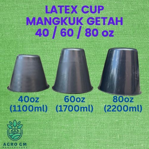 50pc 60oz Cawan susu mangkuk getah plastik rubber collect latex cup ...