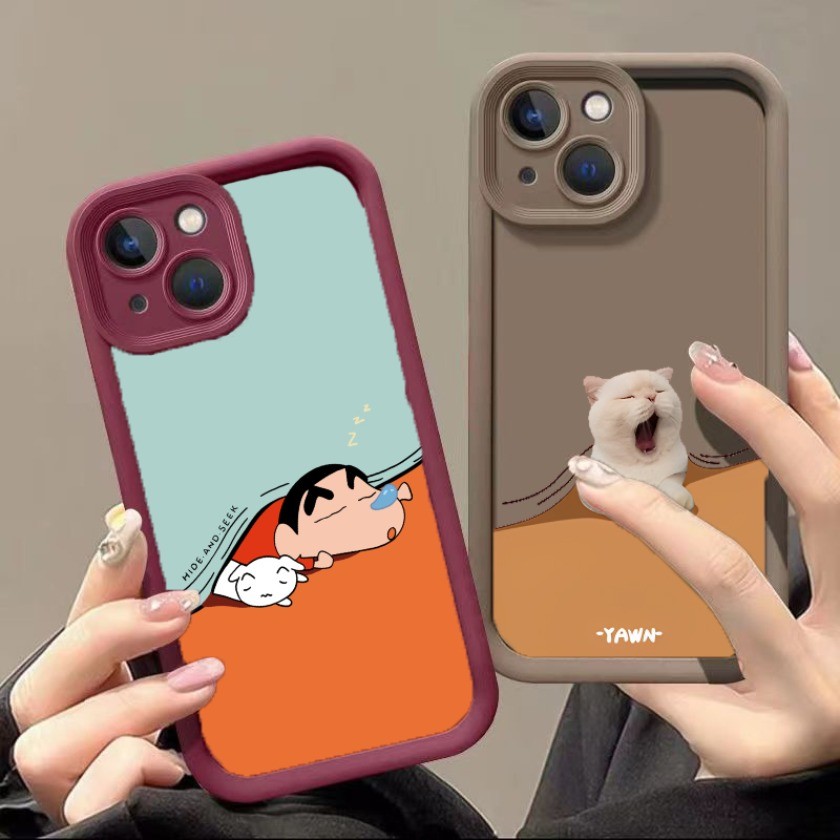 Cute Cat Crayon Shin chan Pattern Phone Case For Xiaomi Poco C75 F6 X6 ...