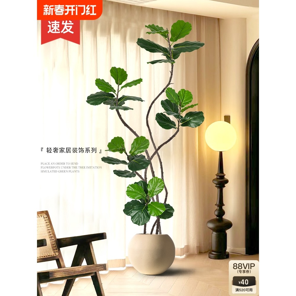 Tumbuhan Tiruan Daun Biola Pokok Ara Lantai Berpasu Dalaman Besar ...