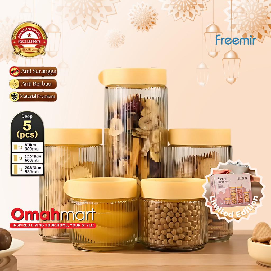 Freemir Luxury Aesthetic Ramadhan Eid Hampers Glass Jar Gift Box 1 Set ...