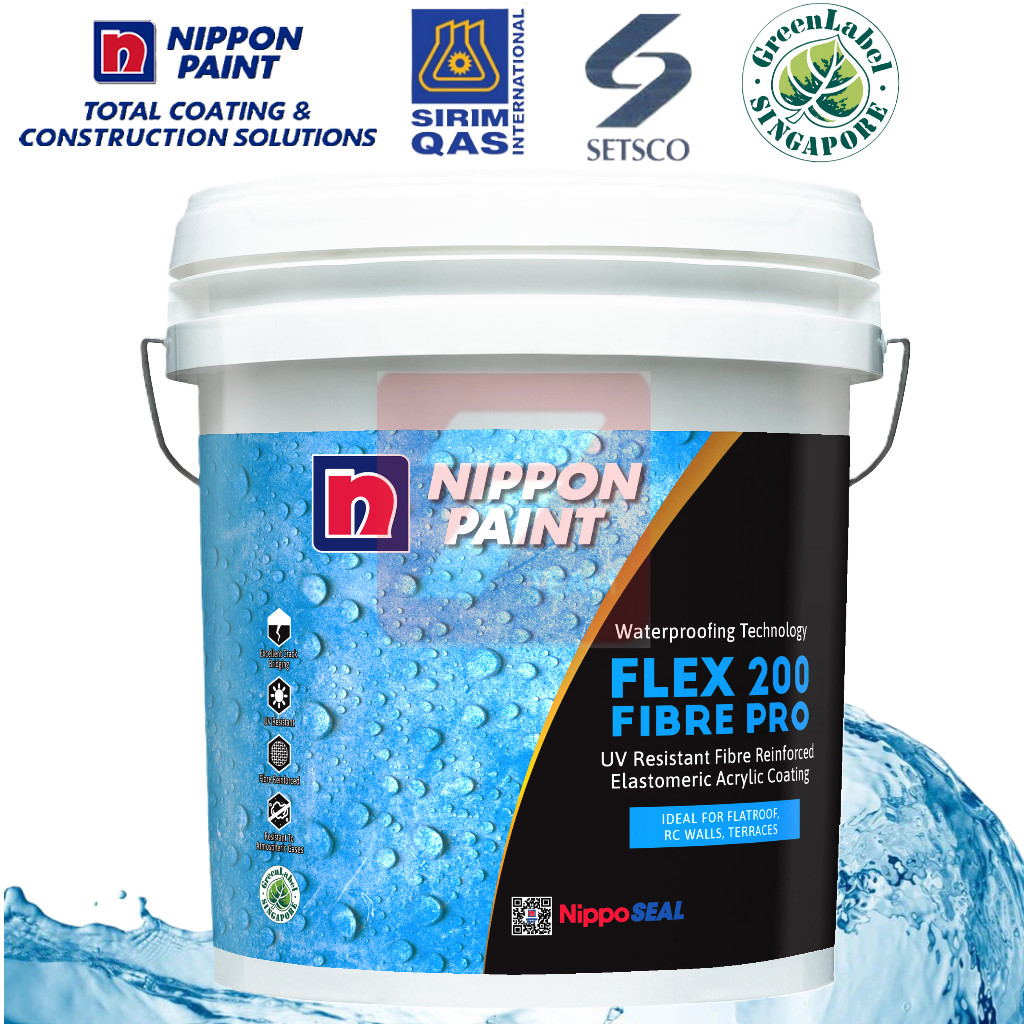 Nippon Waterproofing Technology NippoSEAL Flex 200 Fibre Pro / Roof Waterproofing/ Bumbung bocor ...