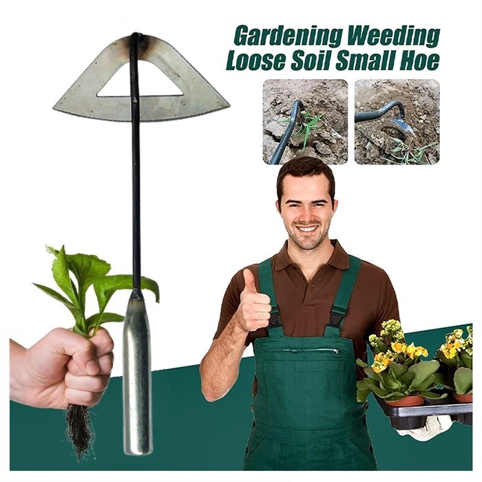 All steel Hardened Hollow Hoe Handheld Weeding Rake Farms Vegetables ...