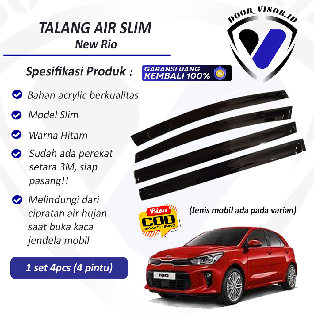 New Rio car water gutters slim model 3M full set. | Shopee Malaysia