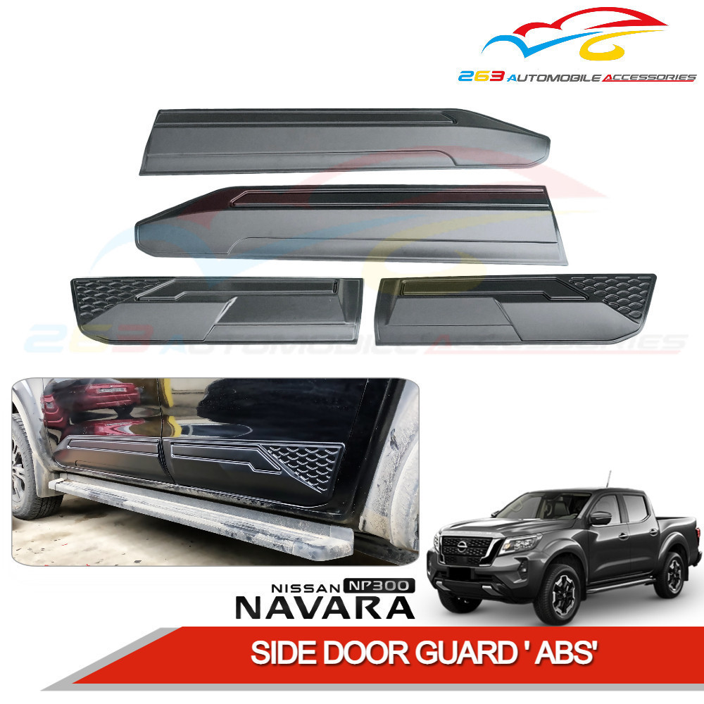 NISSAN NAVARA NP300 PRO 4X 2016-2023 SIDE DOOR GUARD 'ABS' (BLACK) '4 ...