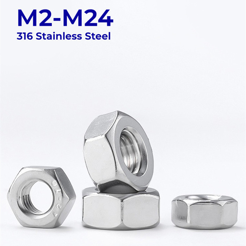 316 Stainless Steel Hex Hexagon Nuts For Screws Bolts M2 M2.5 M3 M4 M5 ...