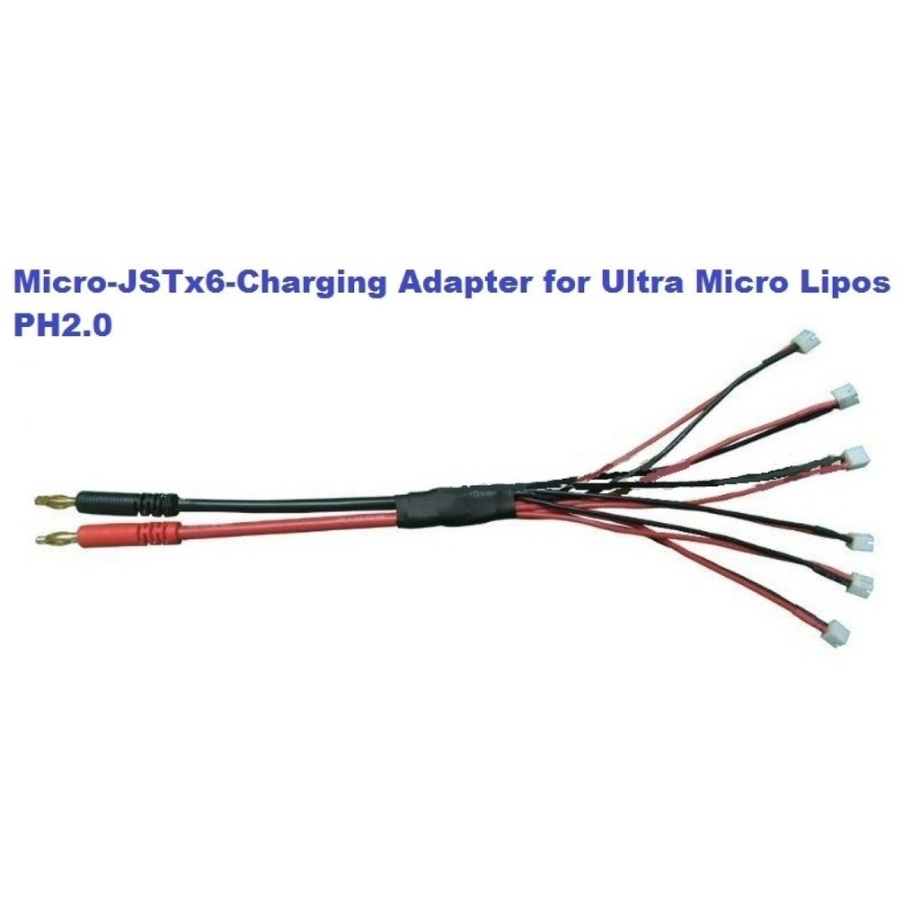 Micro-JST(x6) Charging Adapter for Ultra Micro Lipo PH2.0 RC Battery ...