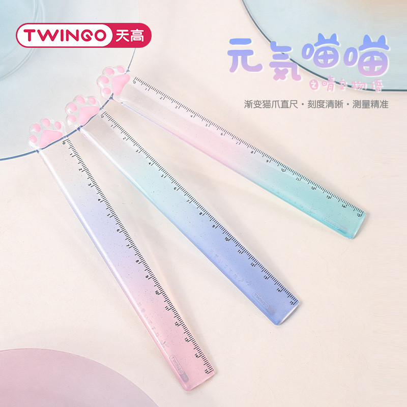 Cute Cat Claw Ruler High-Appearance Gradient Ruler 15cm Measuring Ruler ...