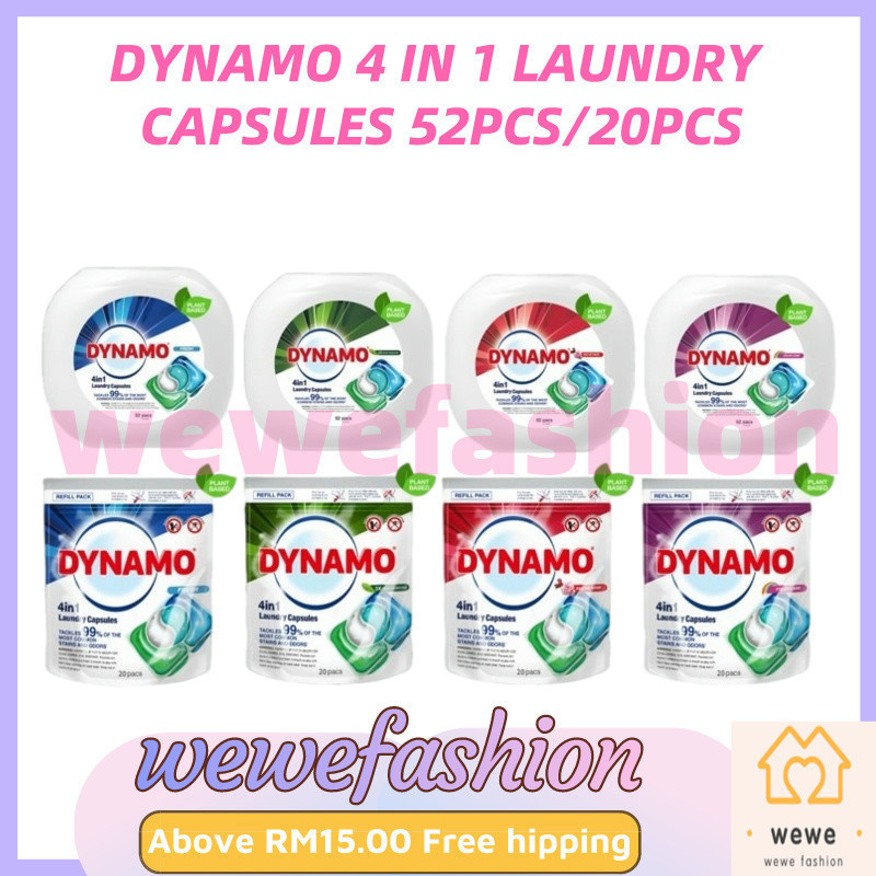 READY STOCK!!! DYNAMO 4 In 1 Laundry Capsules 52pcs/20pcs | Shopee Malaysia