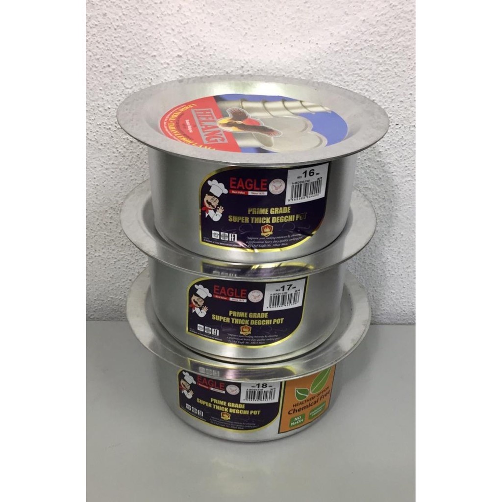 Eagle Brand Cooking Pot Set Super Thick Degchi Pot / Periuk Cap Eagle ...