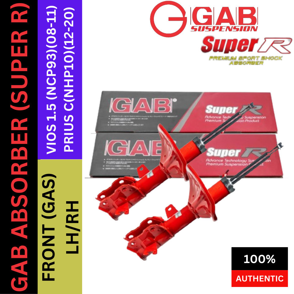 Original GAB Super R Absorber - FRONT & REAR GAS VIOS 1.5 (NCP93)(08-11 ...