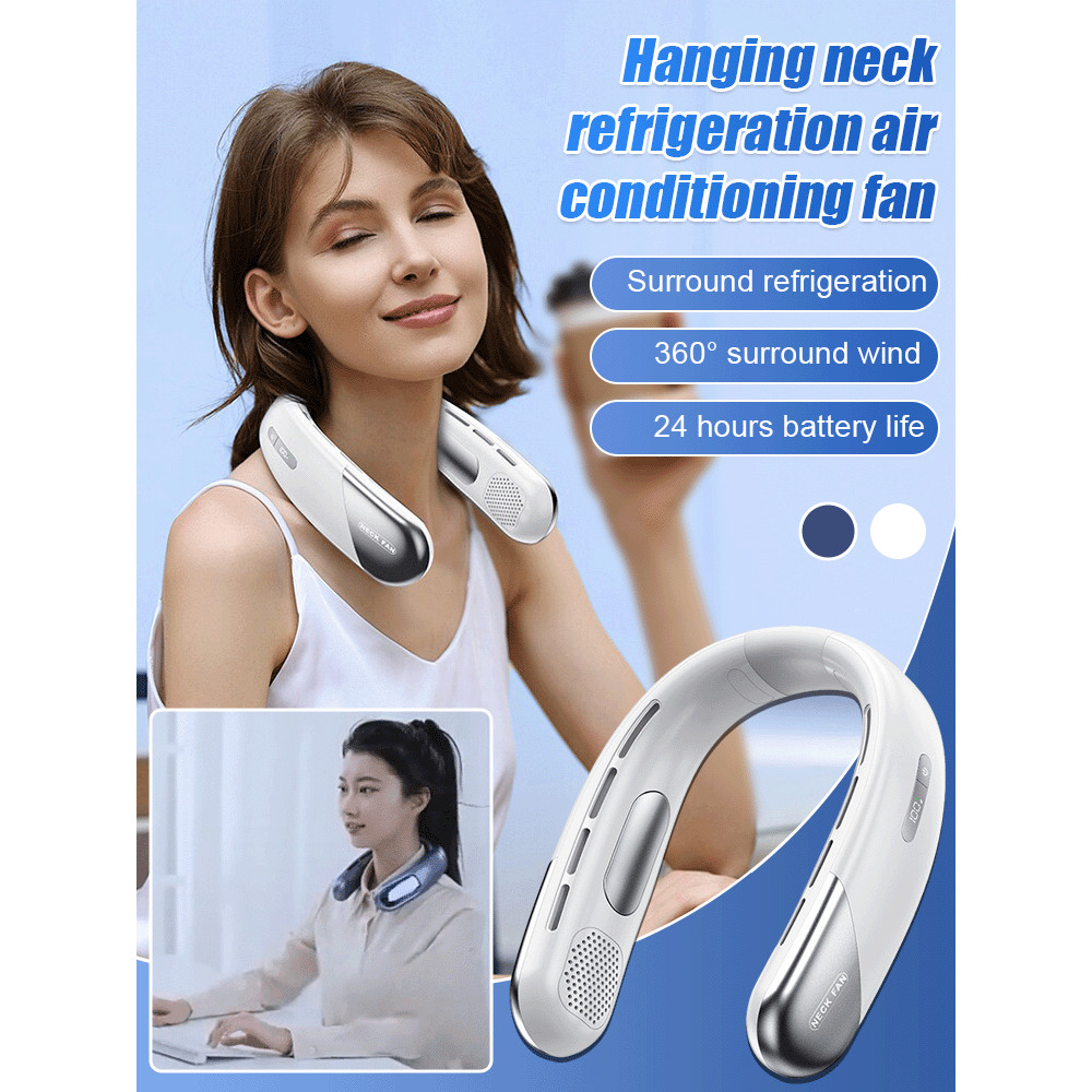 Mini portable surround silent small electric fan Hanging neck ...