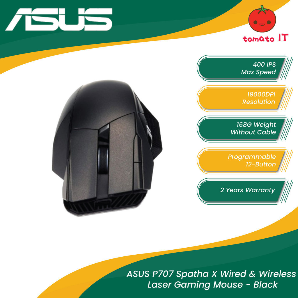 ASUS P707 Spatha X Wired & Wireless Laser Gaming Mouse - Black | Shopee ...