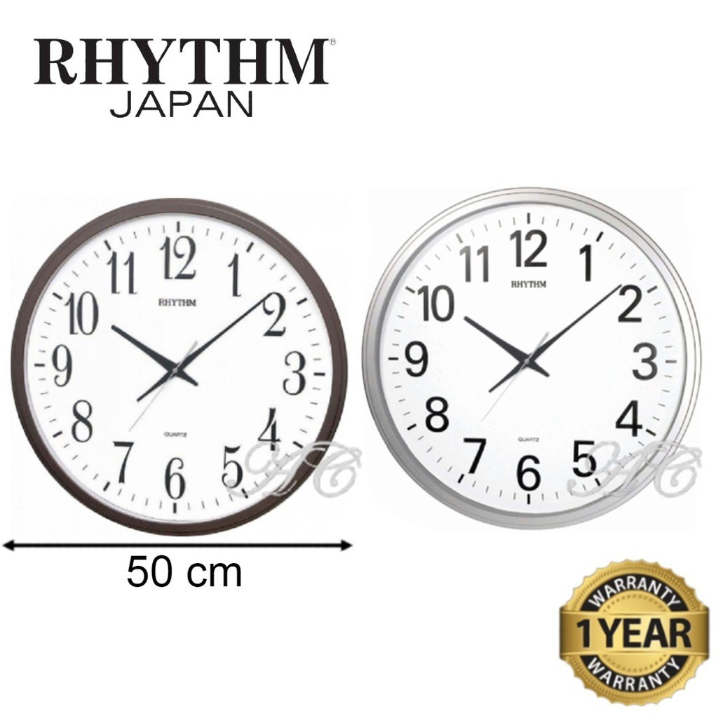 100% ORIGINAL RHYTHM Silent Silky Move Large Analogue Wall Clock (Jam ...