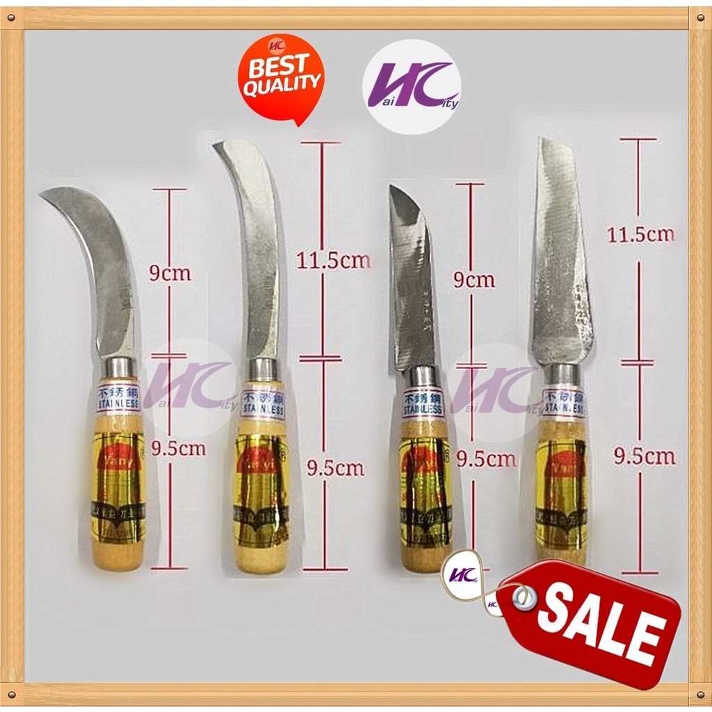 (HC) Banana knife wood handle steel blade / Banana Curved Knife ...