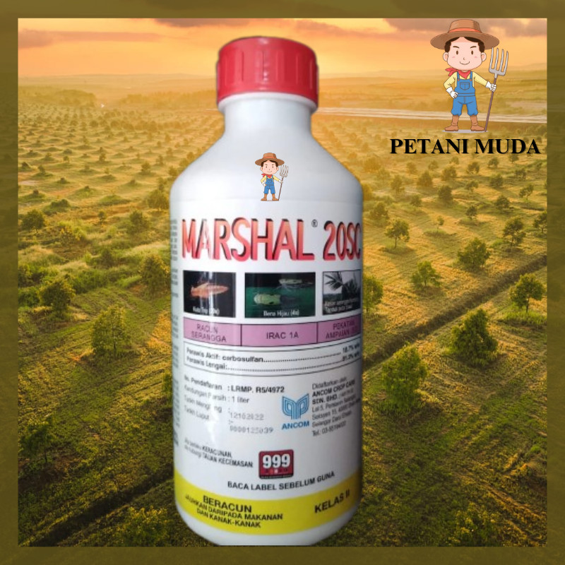 [ORIGINAL] 1L MARSHAL 20SC ANCOM Racun Serangga Thrips / Furadan air ...