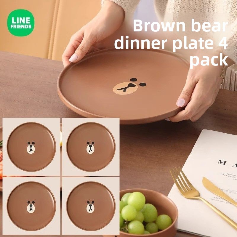 LINE FRIENDS Cartoon Ceramic Plate Home Use Children's Plate Creative ...