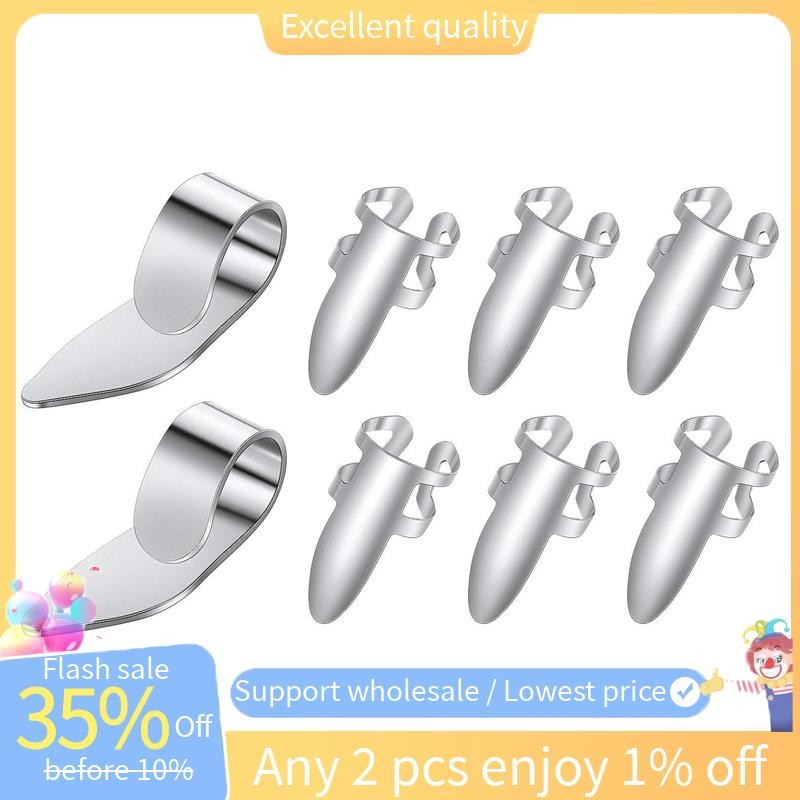8Pcs Guitar Thumb Finger Picks Stainless Steel Guitar Picks with ...