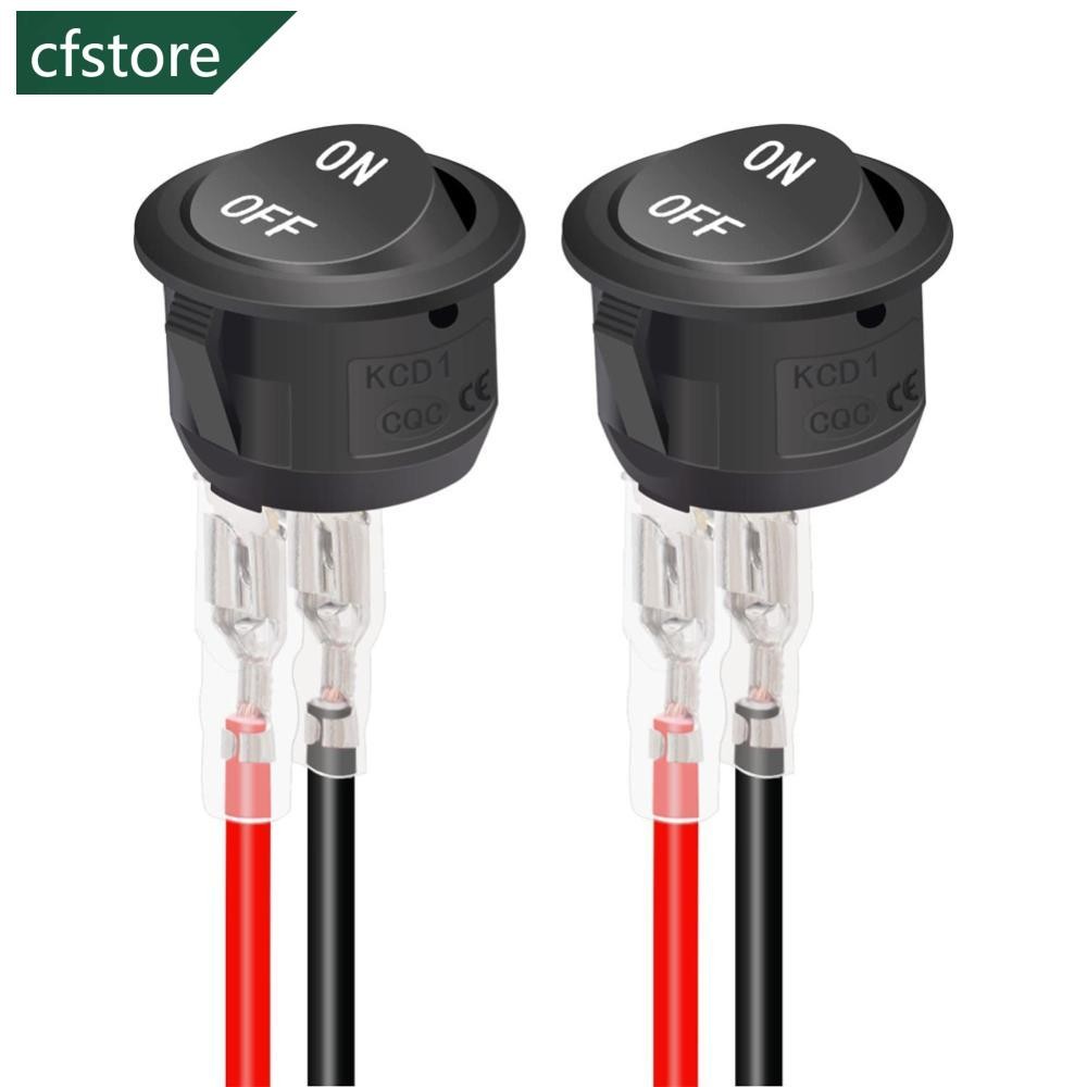 CFSTORE 2Pcs 20mm Car Round Rocker Switch ON Off 12 Volt Toggle Switch ...